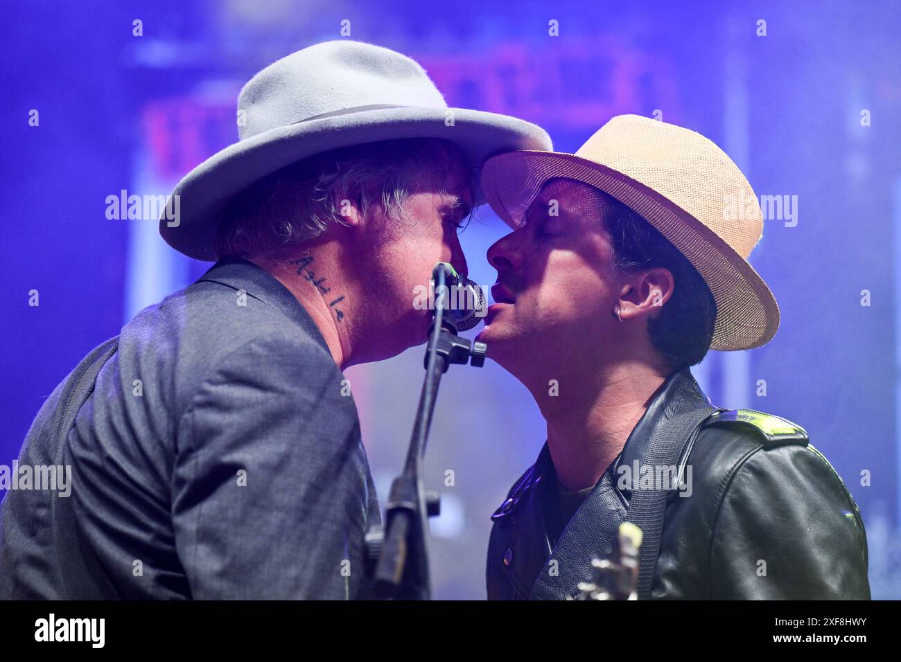 Pete Doherty and Carl Barat of The Libertines performs during Tour 2024 ...