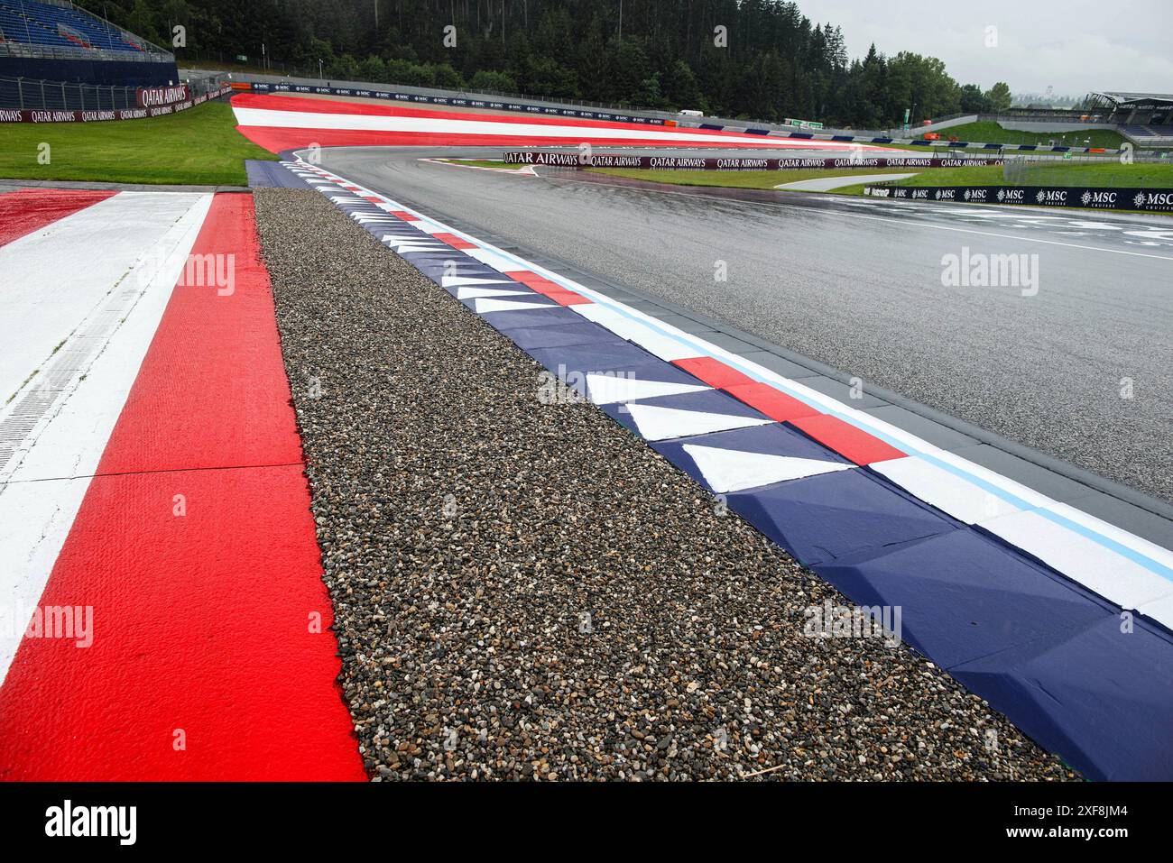 Spielberg, Austria. 27th June, 2024. New gravel trap kerb for track ...