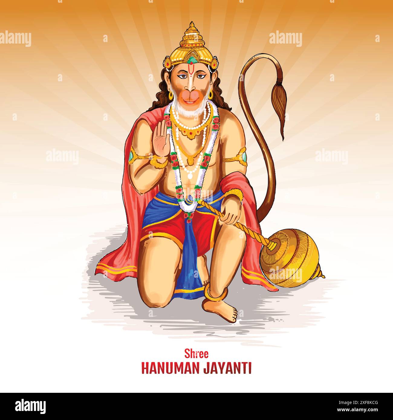 Illustration of lord hanuman for hanuman jayanti festival card ...