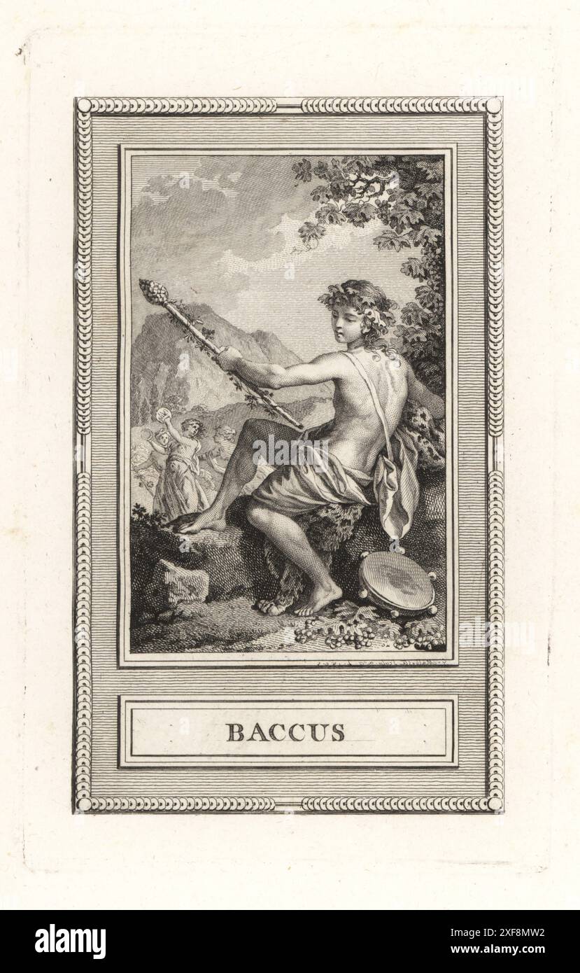 Bacchus or Dionysius, Greek god of wine, festivity, etc. With crown of ...