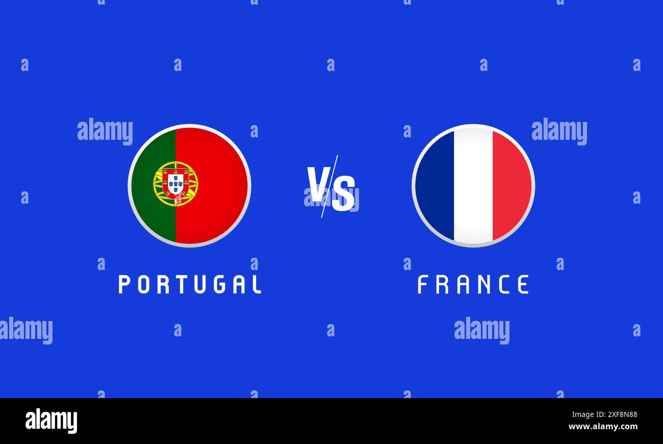 Portugal vs France Quarter-finals, flag emblems concept. Vector ...