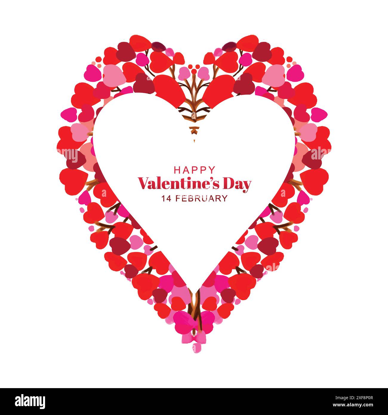 Beautiful heart shape valentines day card design Stock Vector Image ...