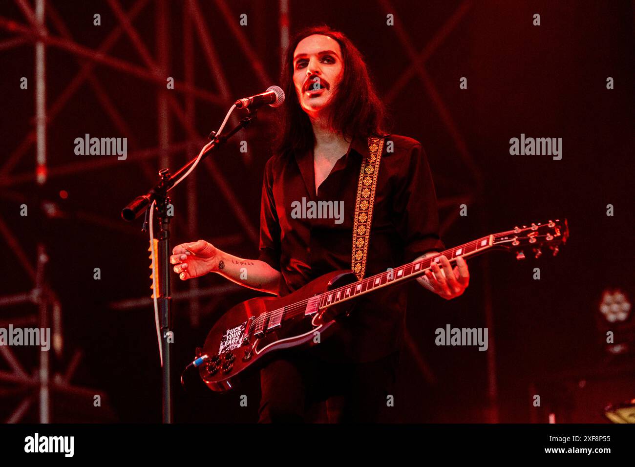Milano, Italy. 01st July, 2024. Brian Molko of Placebo is performing ...