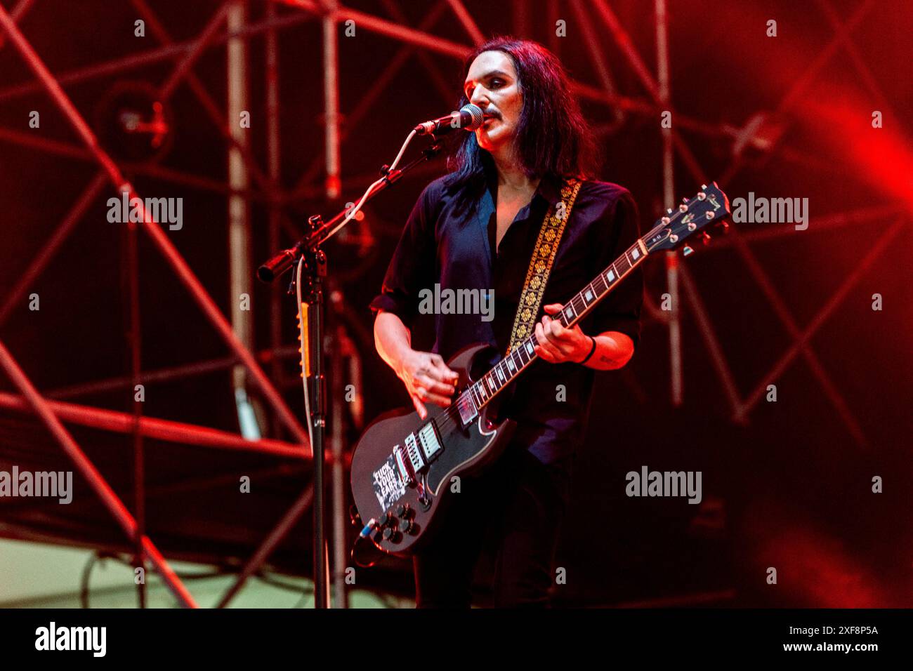 Milano, Italy. 01st July, 2024. Brian Molko of Placebo is performing ...