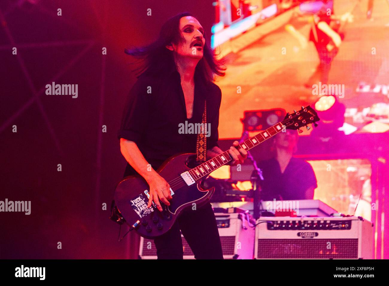 Milano, Italy. 01st July, 2024. Brian Molko of Placebo is performing ...