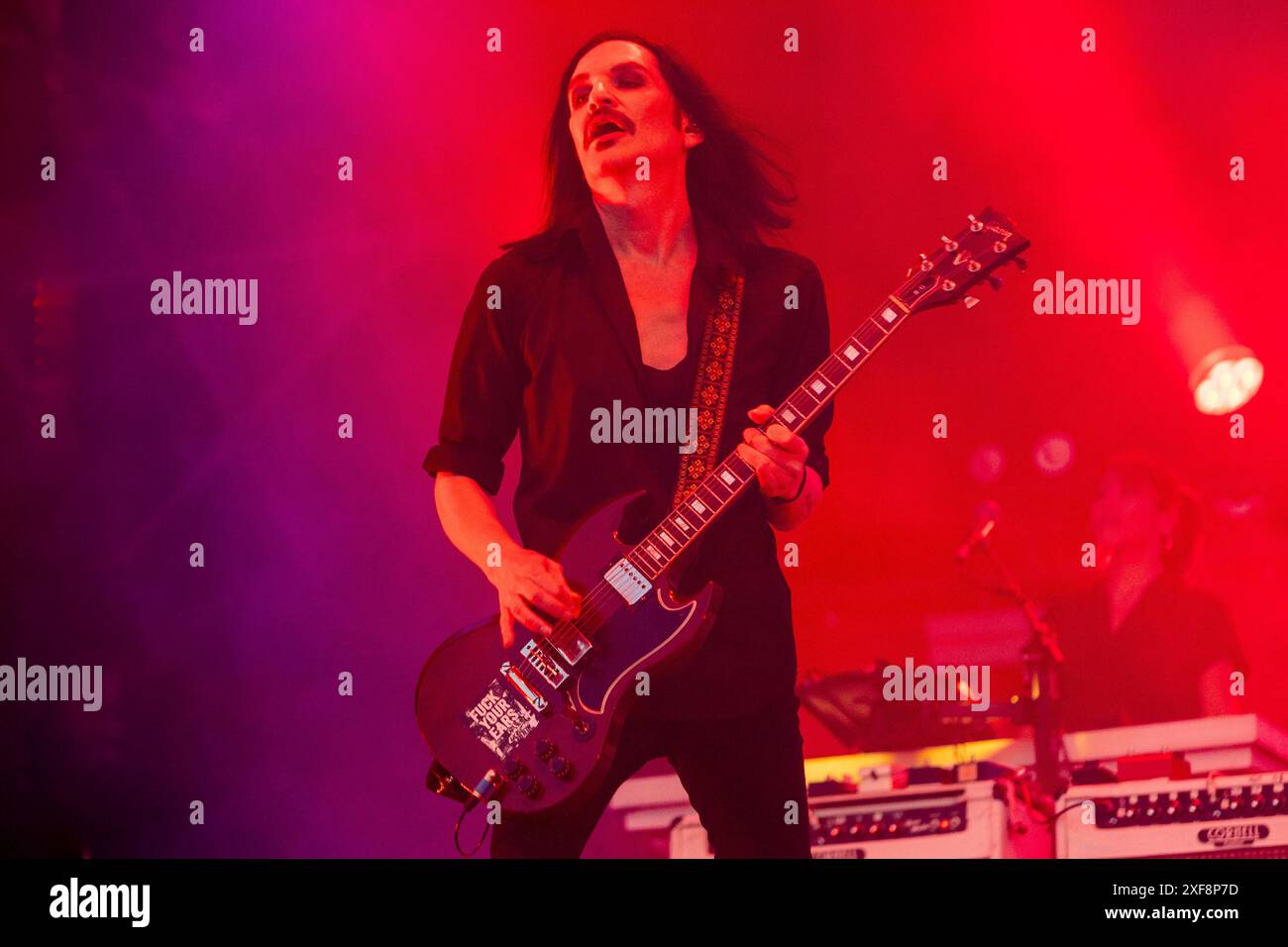 Milano, Italy. 01st July, 2024. Brian Molko of Placebo is performing ...