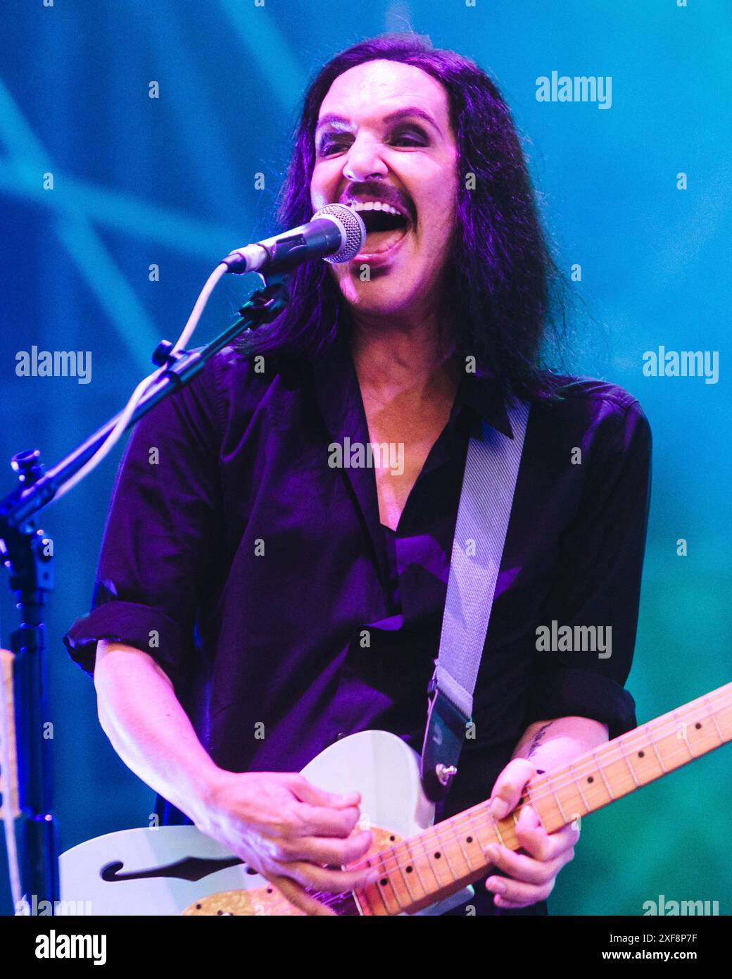 Milano, Italy. 01st July, 2024. Brian Molko of Placebo is performing ...