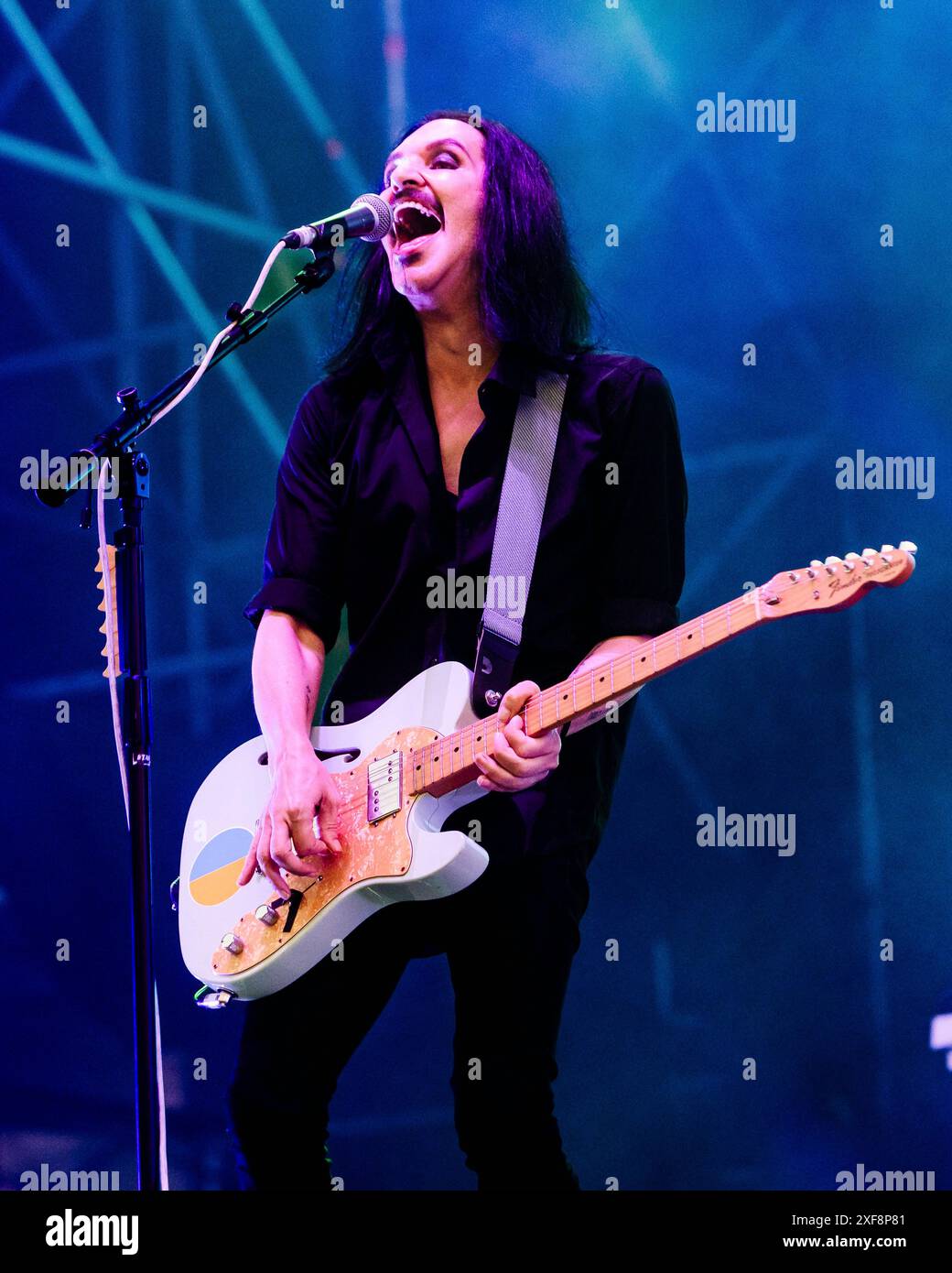Milano, Italy. 01st July, 2024. Brian Molko of Placebo is performing ...