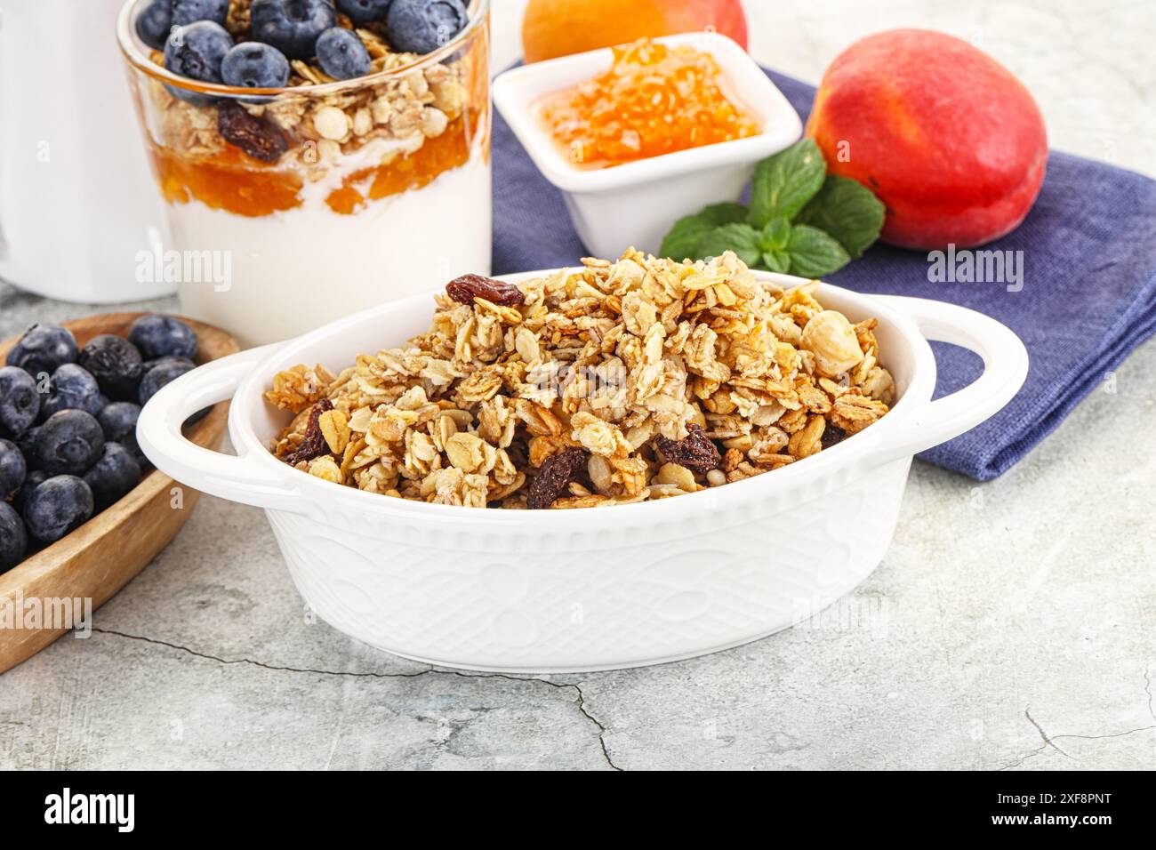 Natural Granola museli cereal for breakfast Stock Photo - Alamy