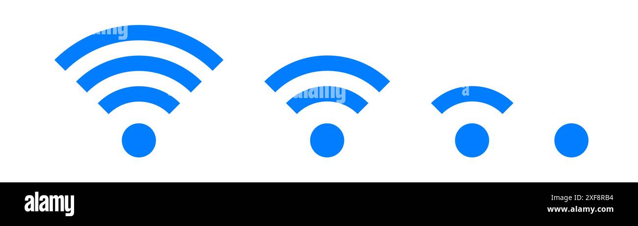 Set of vector Wi-Fi icon for communication, telecommunication ...