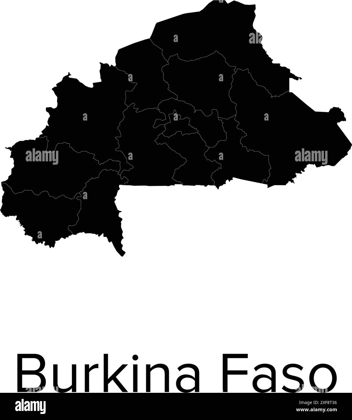 Burkina Faso Map Vector Illustration Silhouette Outline Burkina