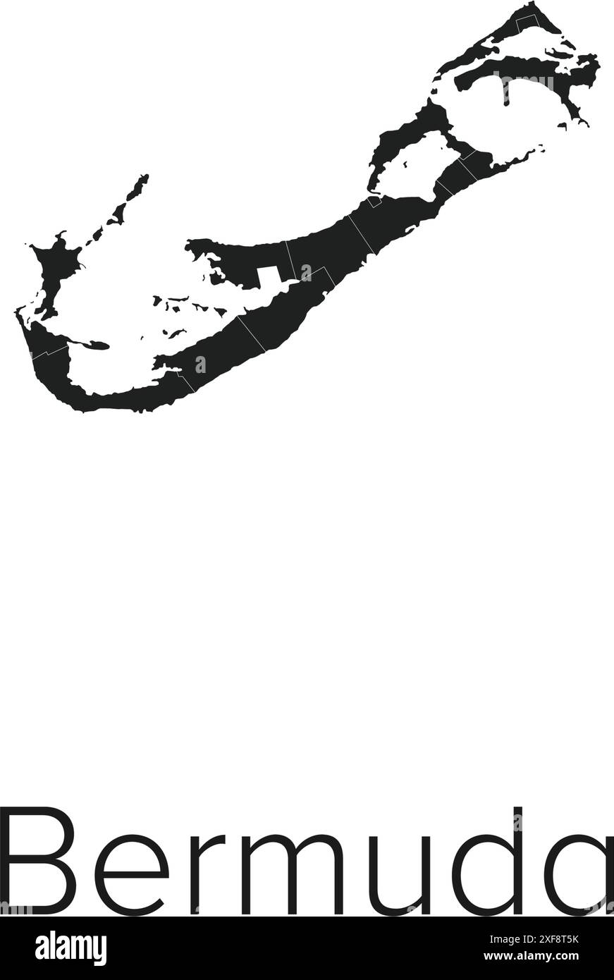 Bermuda outline silhouette map illustration Stock Vector Images - Alamy