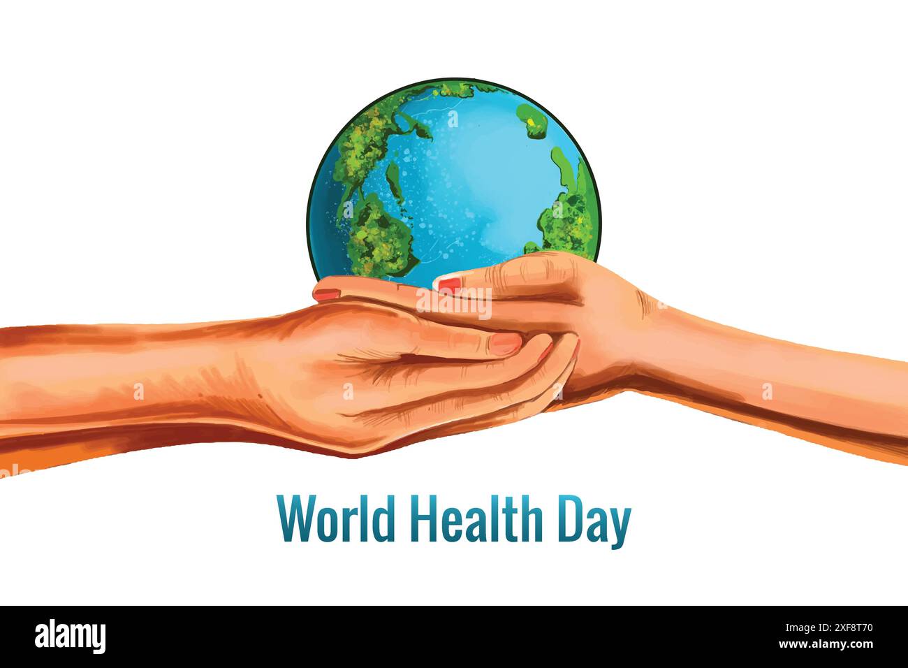 World health day hands holding globe background Stock Vector Image ...