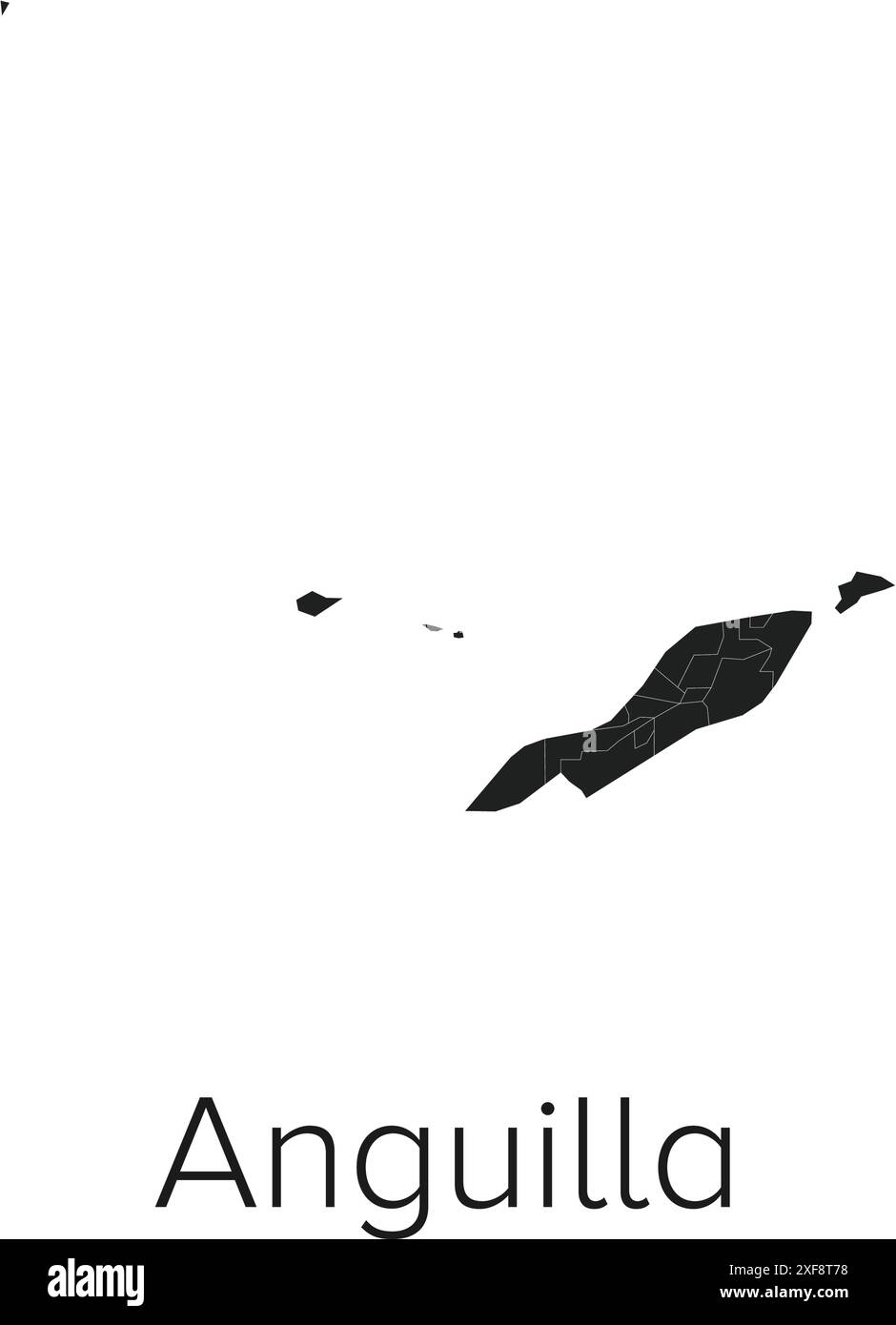 Anguilla vector outline map hi-res stock photography and images - Alamy