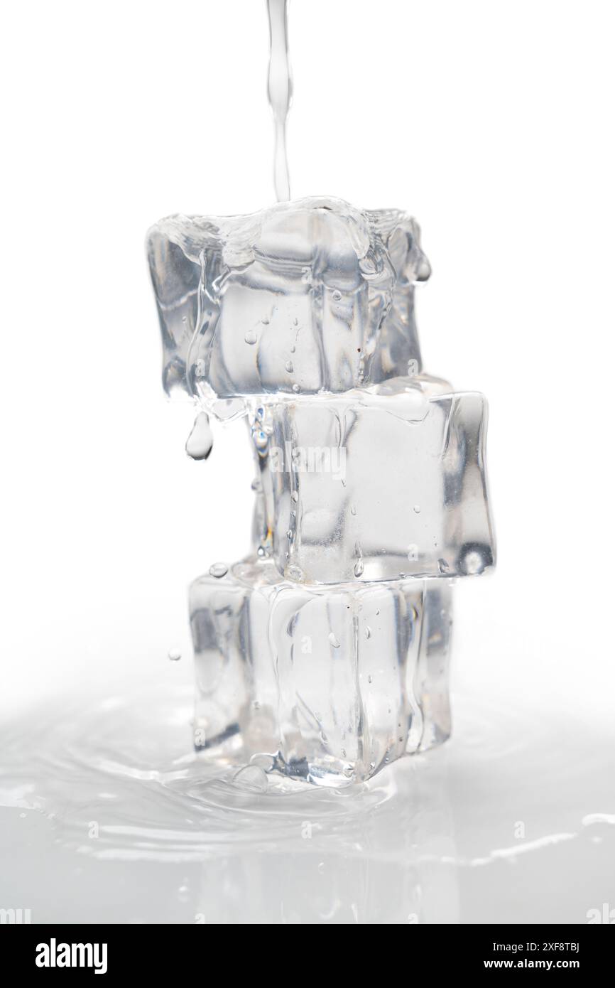 Transparent drop water slowly flows hi-res stock photography and images ...