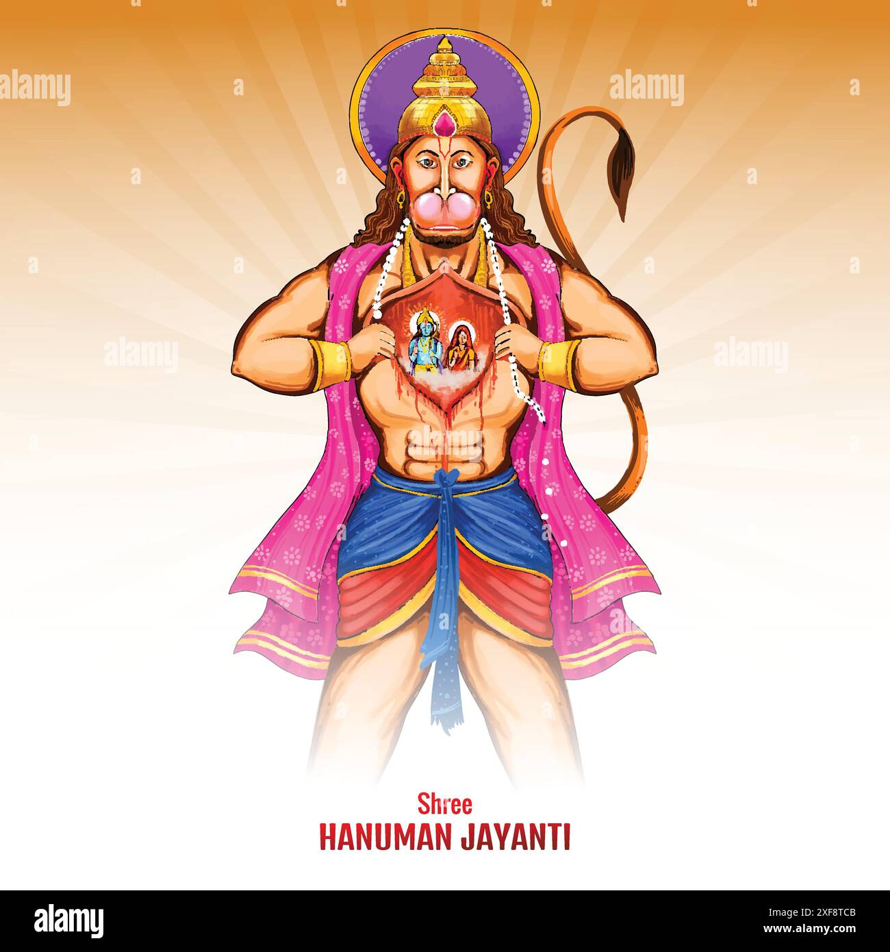 Hanuman jayanti festival of india celebration background Stock Vector ...