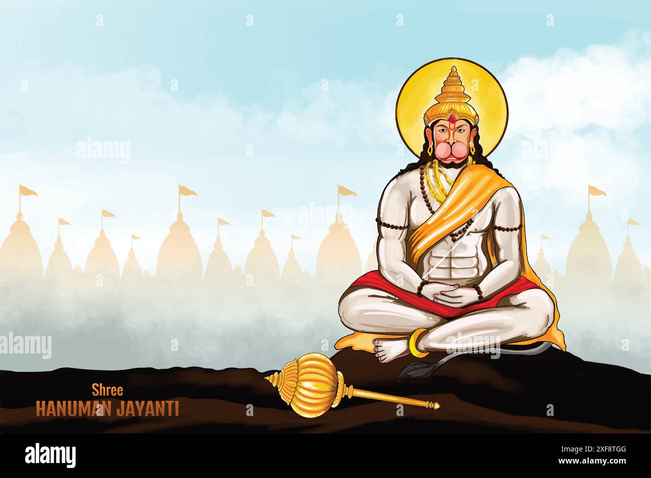Hanuman jayanti celebration greeting card background Stock Vector Image ...
