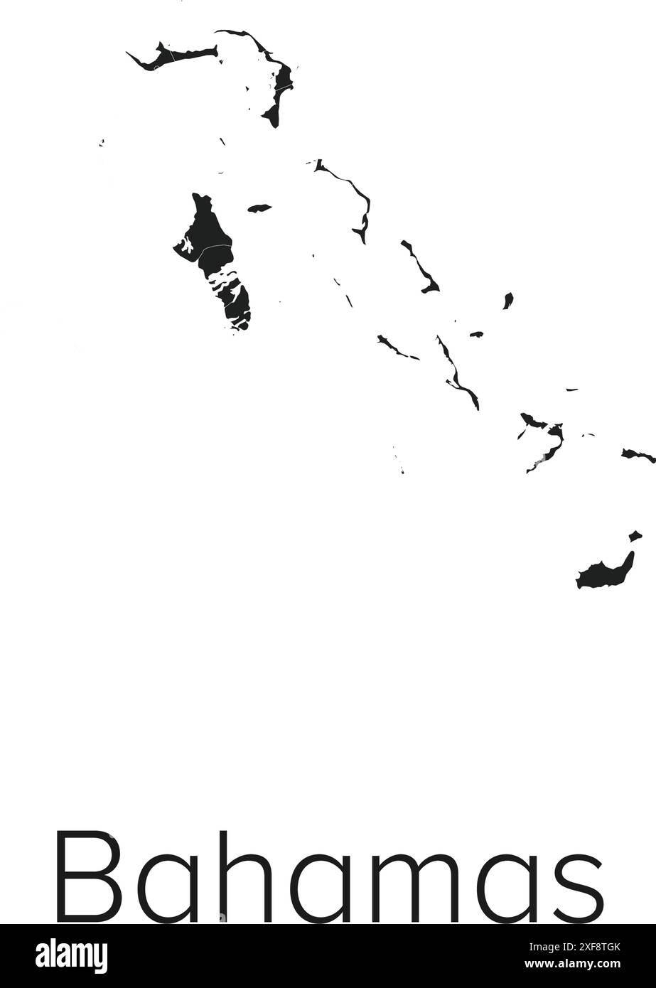 Bahamas Map Vector Illustration Silhouette Outline Bahamas Travel