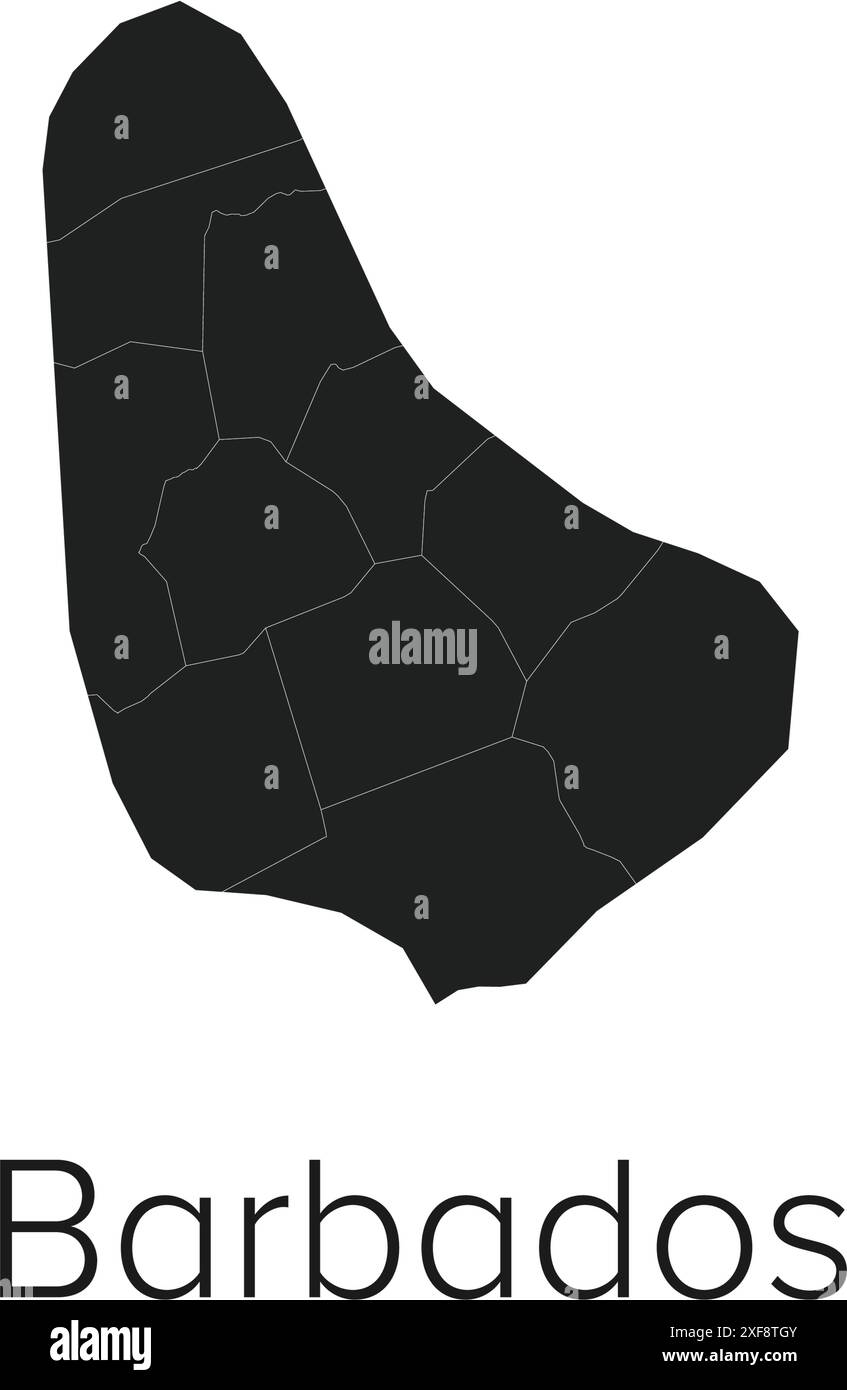 Barbados vector outline map Black and White Stock Photos & Images - Alamy