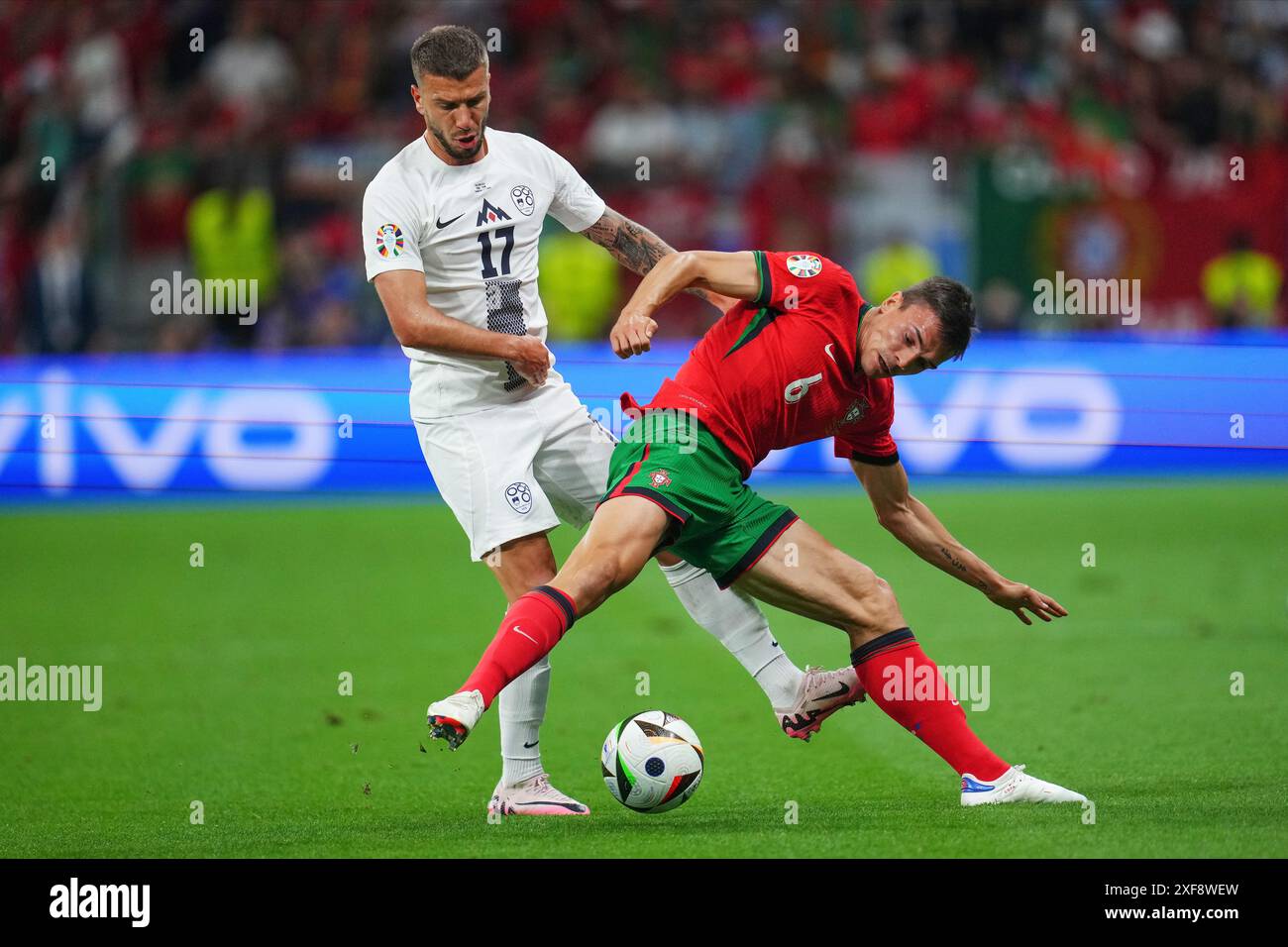 Joao Palinha of Portugal and Jan Mlakar of Slovenia during the UEFA ...