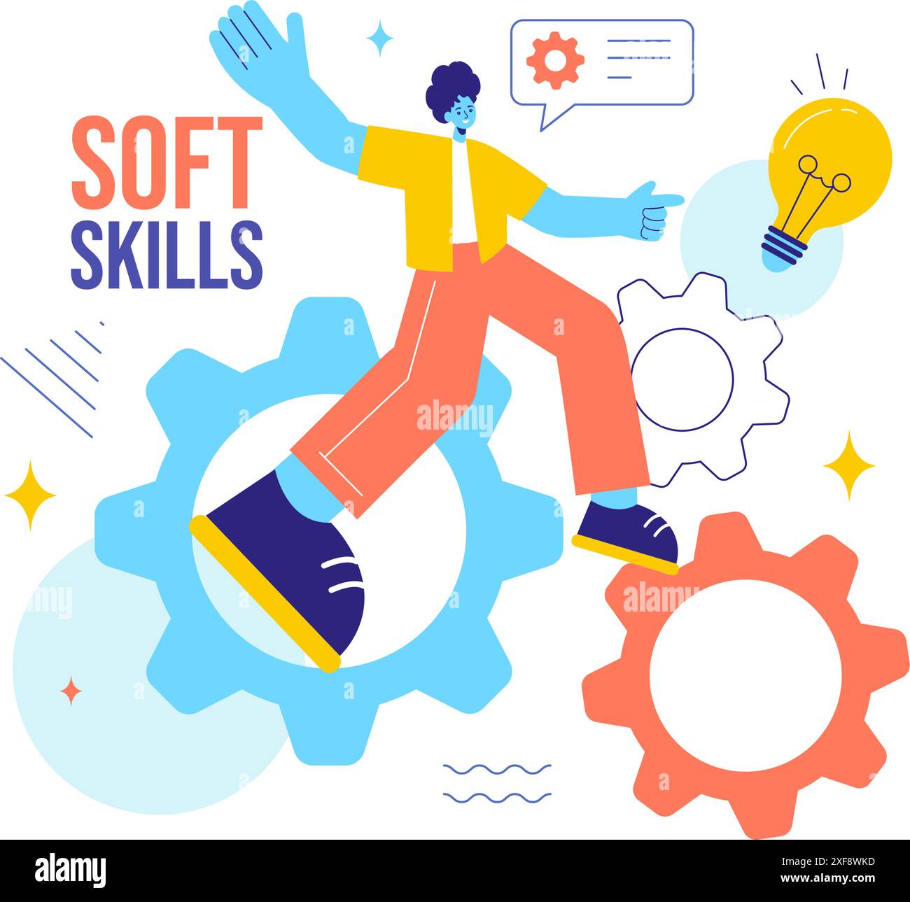 Vector Illustration of Office Workers Demonstrating Soft Skills of ...