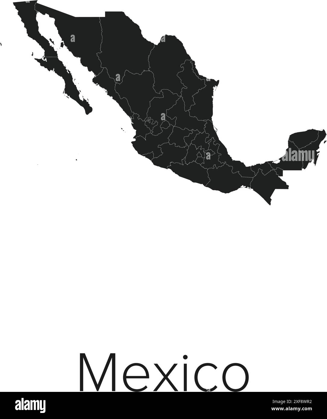 Mexico map hi-res stock photography and images - Alamy