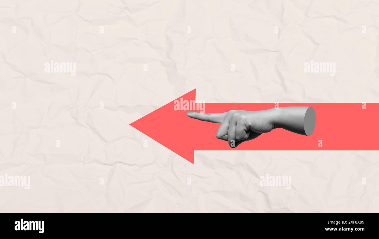 Black and white antique statue hand pointing with index finger ...