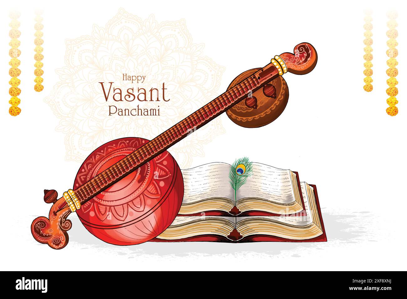 Happy vasant panchami celebration card background Stock Vector Image ...