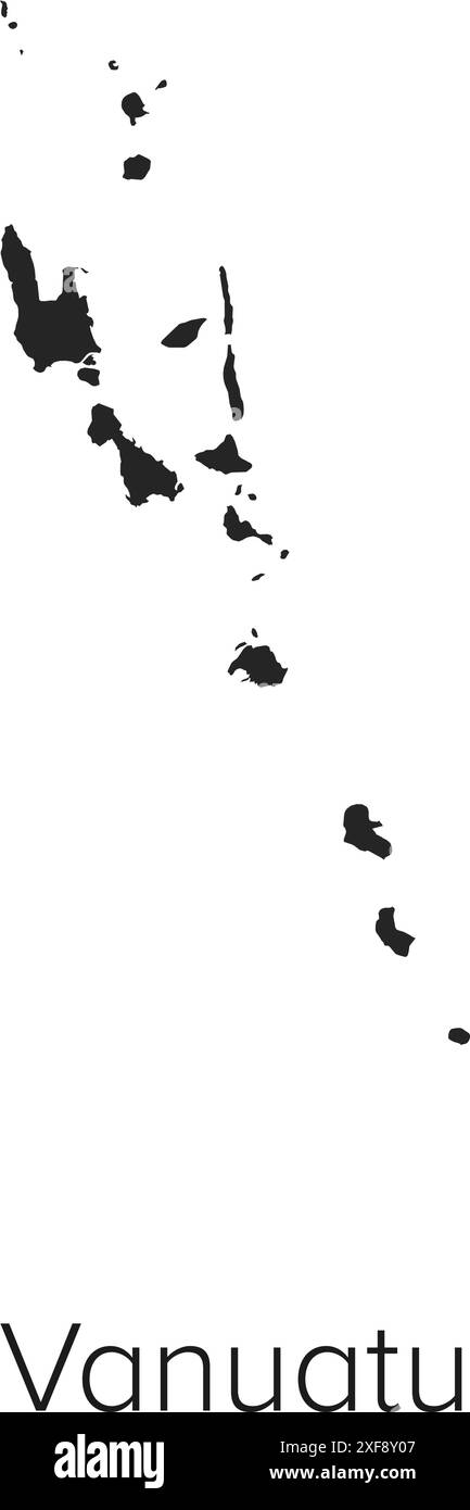 Vanuatu Map Vector Illustration - Silhouette, Outline, Vanuatu Travel ...