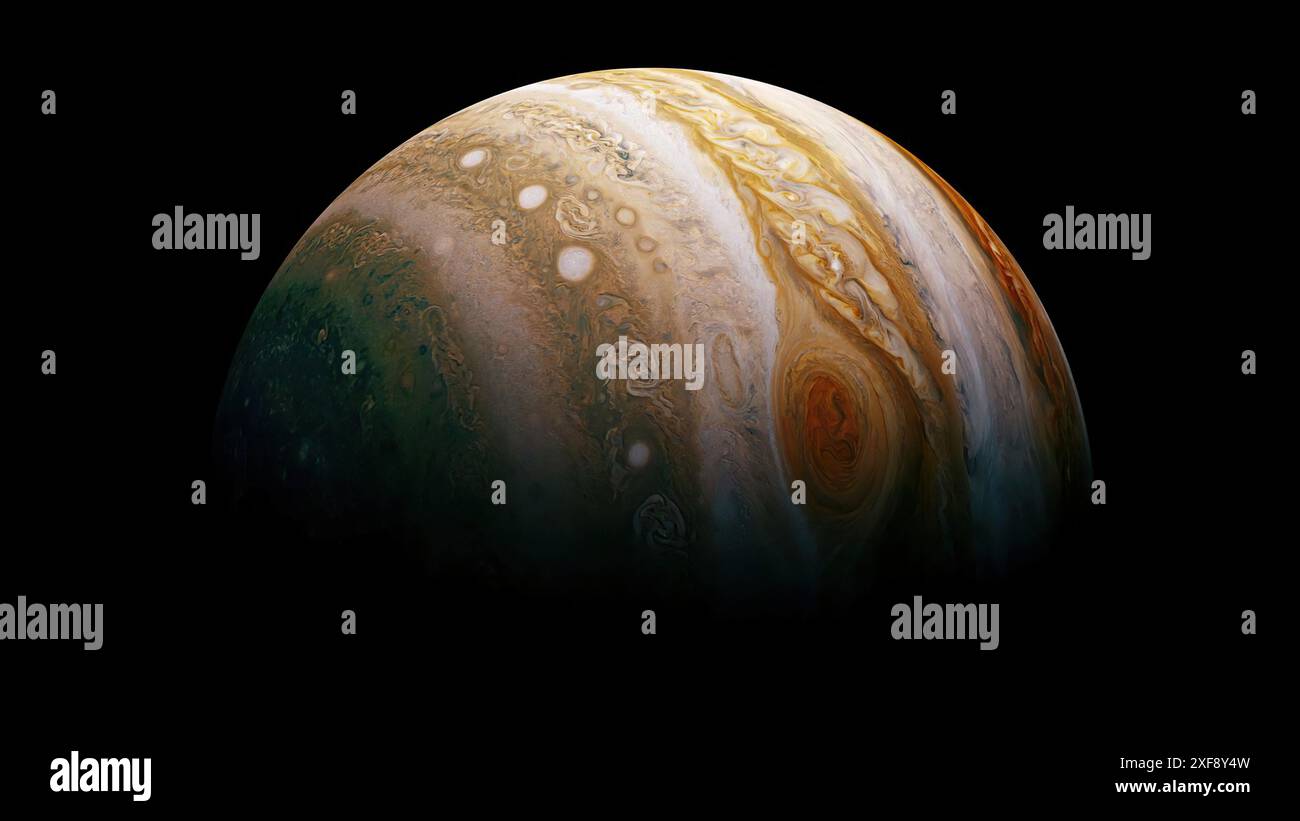 Surface of Jupiter focused on the famous Great Red Spot. Universe ...