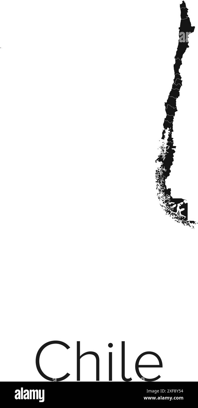 Chile printable map Black and White Stock Photos & Images - Alamy