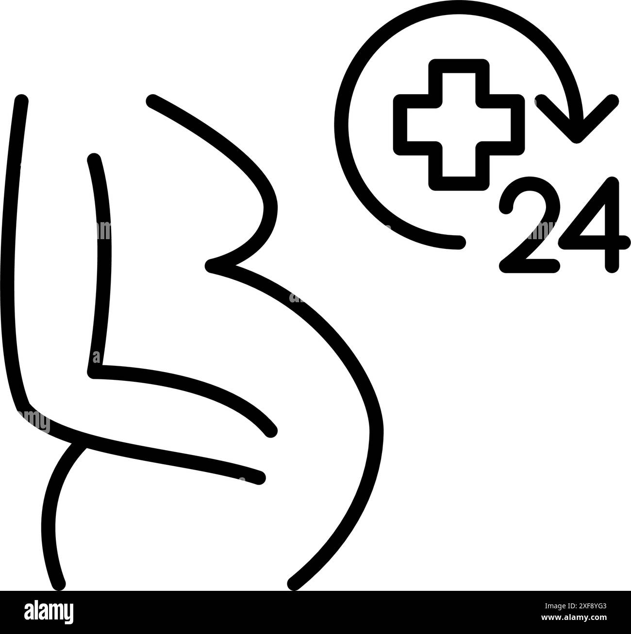 Pregnant woman silhouette, 24 hour healthcare service. Uninterrupted ...