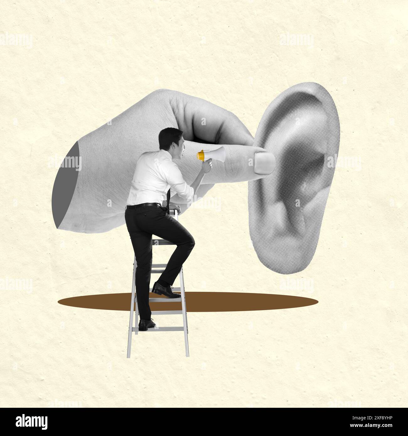 Contemporary art collage expressing the concept of freedom of speech ...