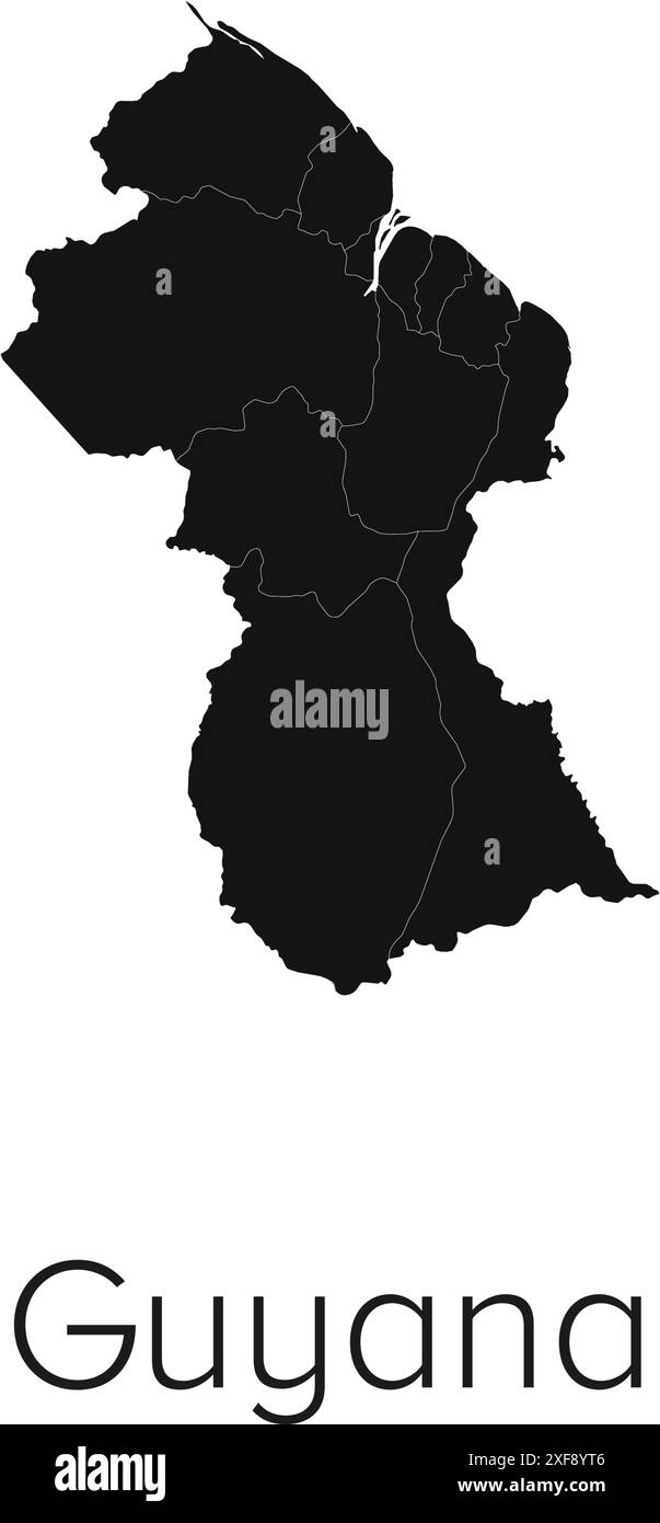 Editable guyana map hi-res stock photography and images - Alamy