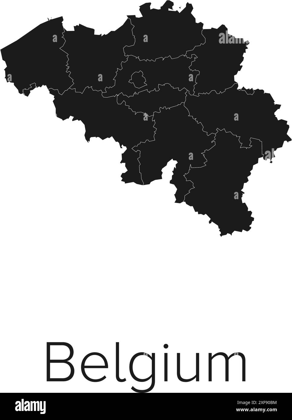 Belgium Map Vector Illustration - Silhouette, Outline, Belgium Travel ...