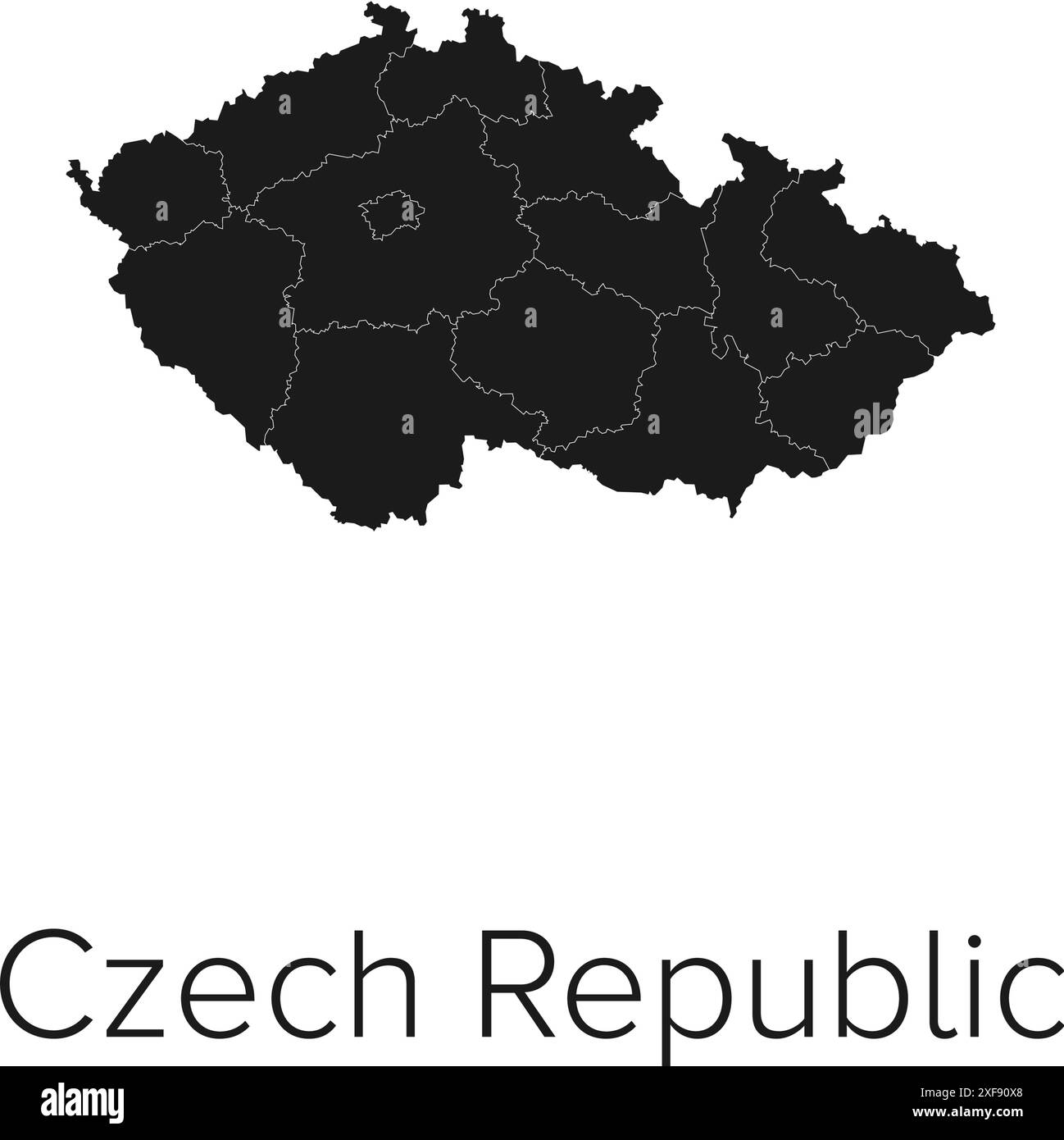 Czech Republic Map Vector Illustration Silhouette Outline Czech Republic Travel And Tourism