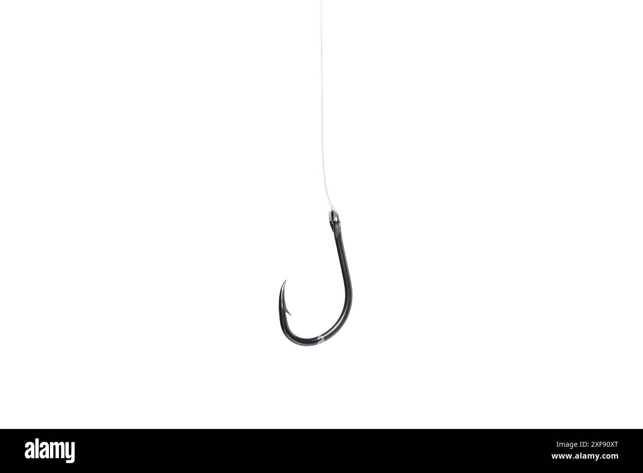 Fishing hook and line isolated on white background Stock Photo - Alamy