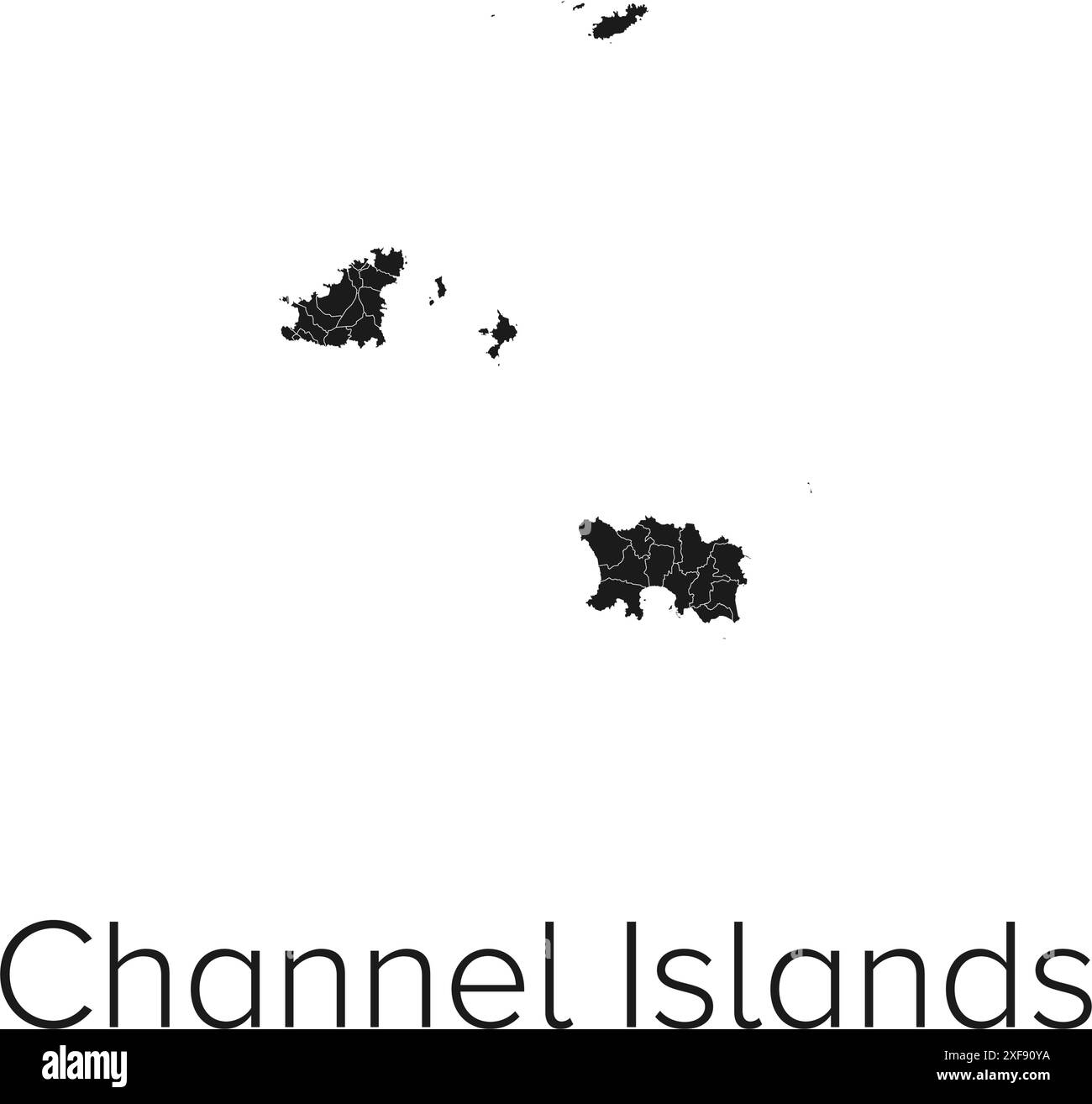 Channel Islands Map Vector Illustration - Silhouette, Outline, Channel ...