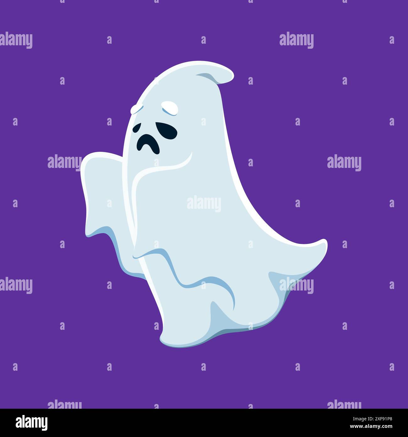 Cartoon Halloween ghost character isolated vector spook. Creepy monster ...