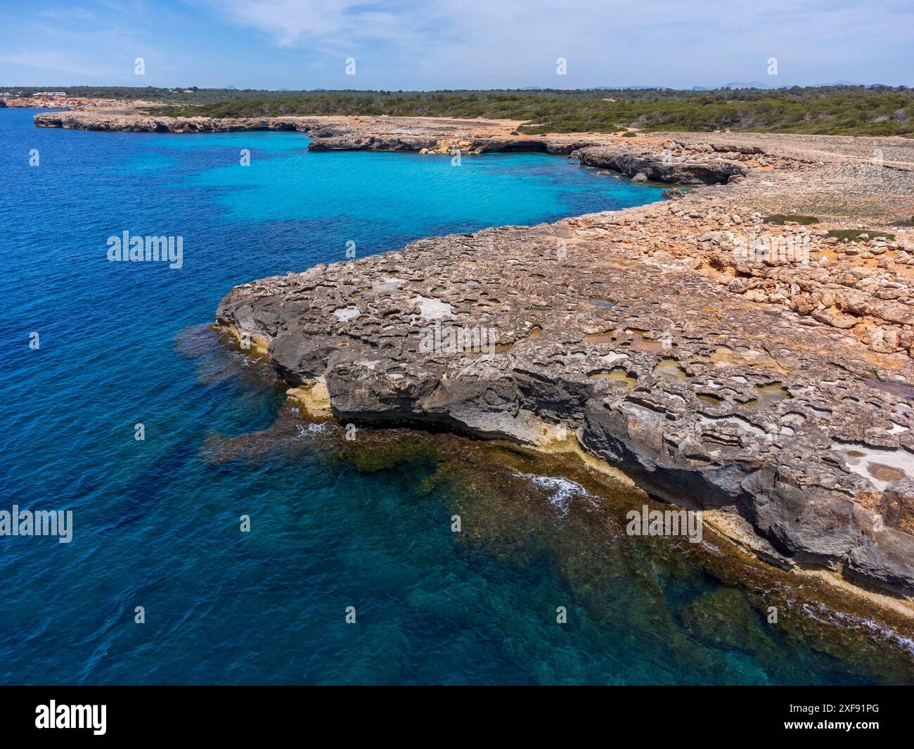 Cala Paias, coastline of Estalella, Llucmajor, protected area, Xarxa ...