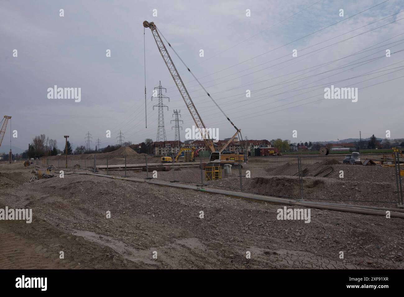 crane vehicle truck in the construction work and road work crane ...