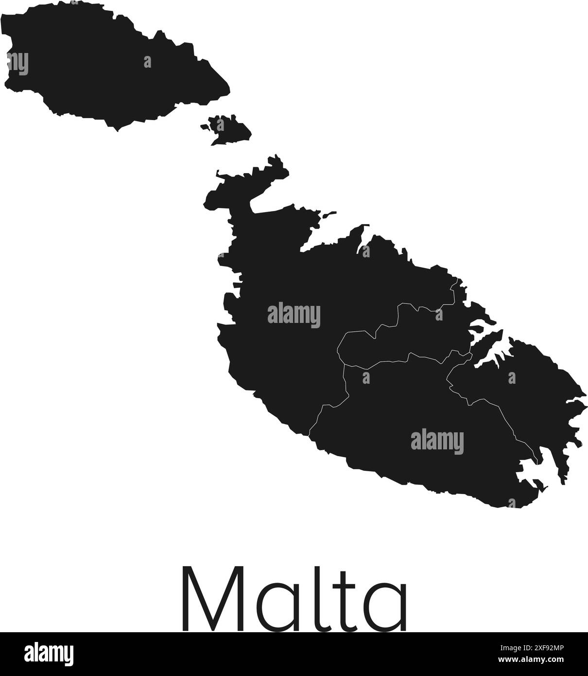 Malta Map Vector Illustration - Silhouette, Outline, Malta Travel and ...