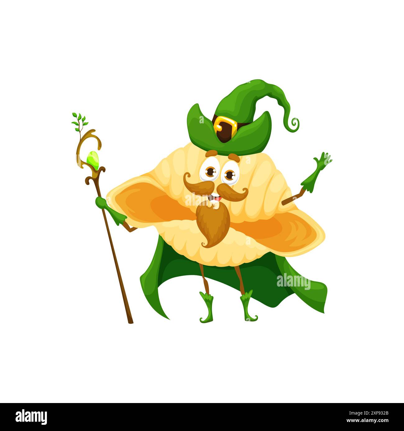 Cartoon Halloween italian pasta wizard character. Isolated vector ...