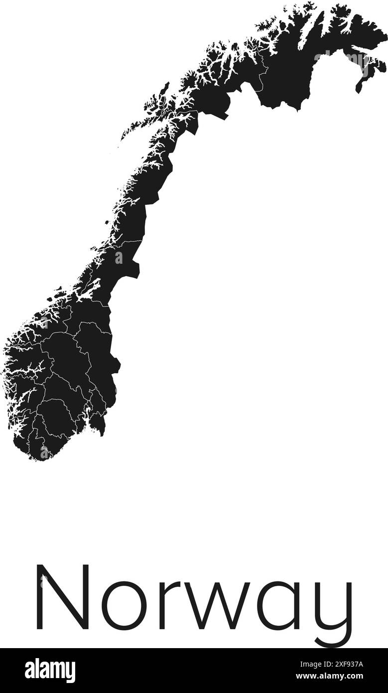 Map of northern norway with cities Cut Out Stock Images & Pictures - Alamy