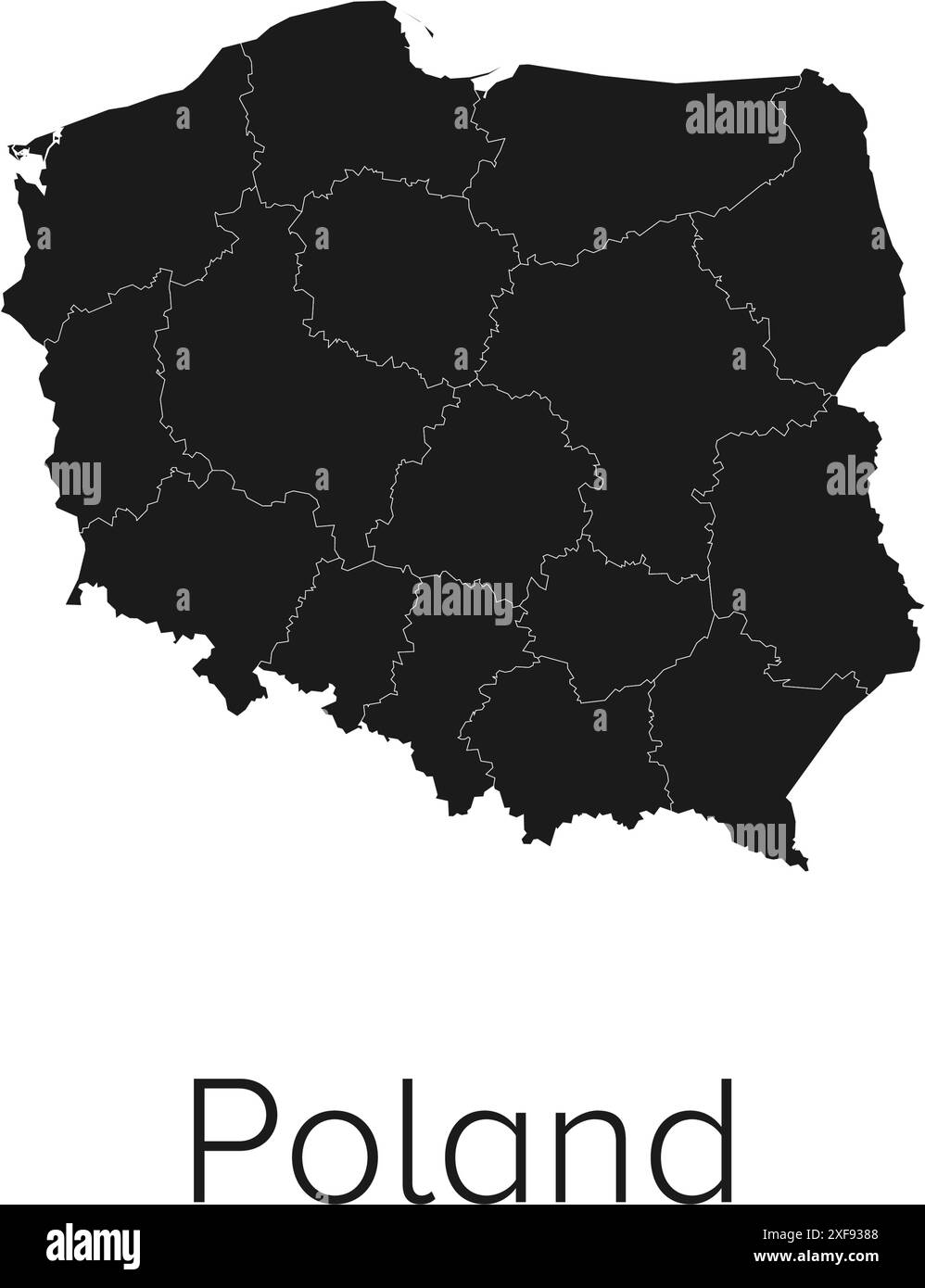 Poland polish country map outline Black and White Stock Photos & Images ...