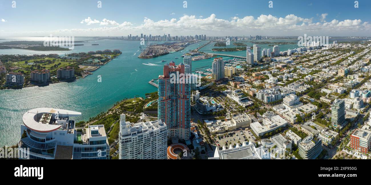 American southern architecture of Miami Beach. South Beach high ...