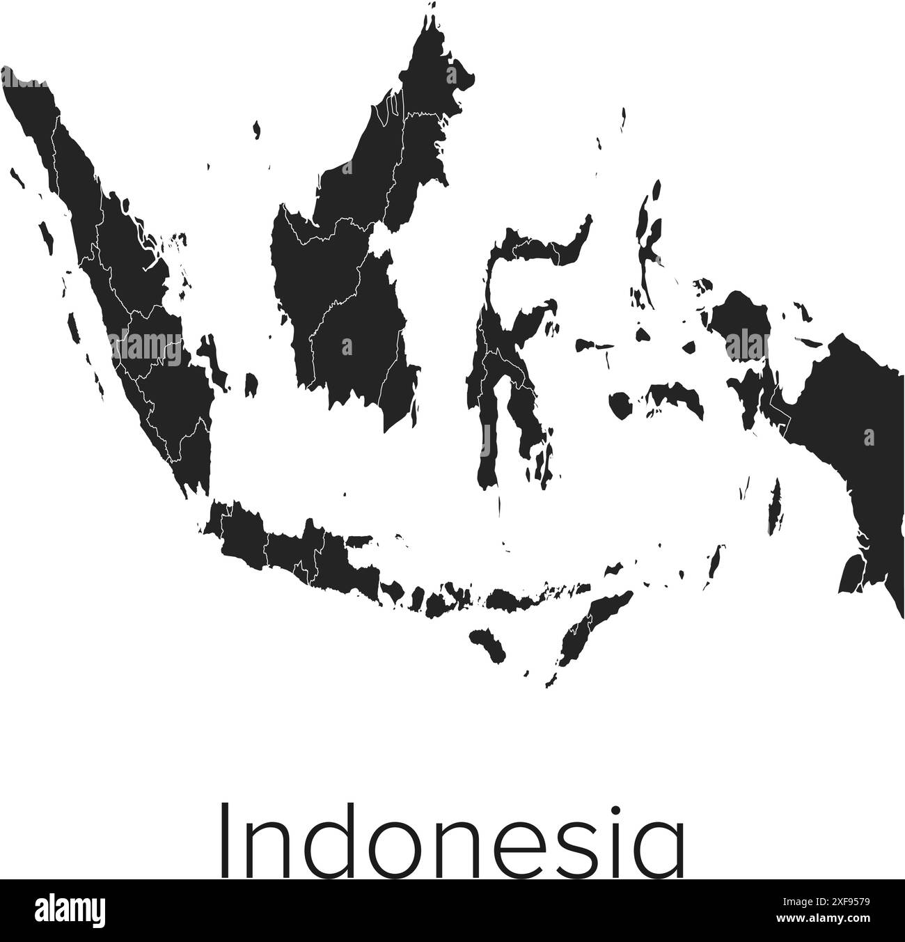 Indonesia outline silhouette map illustration hi-res stock photography ...