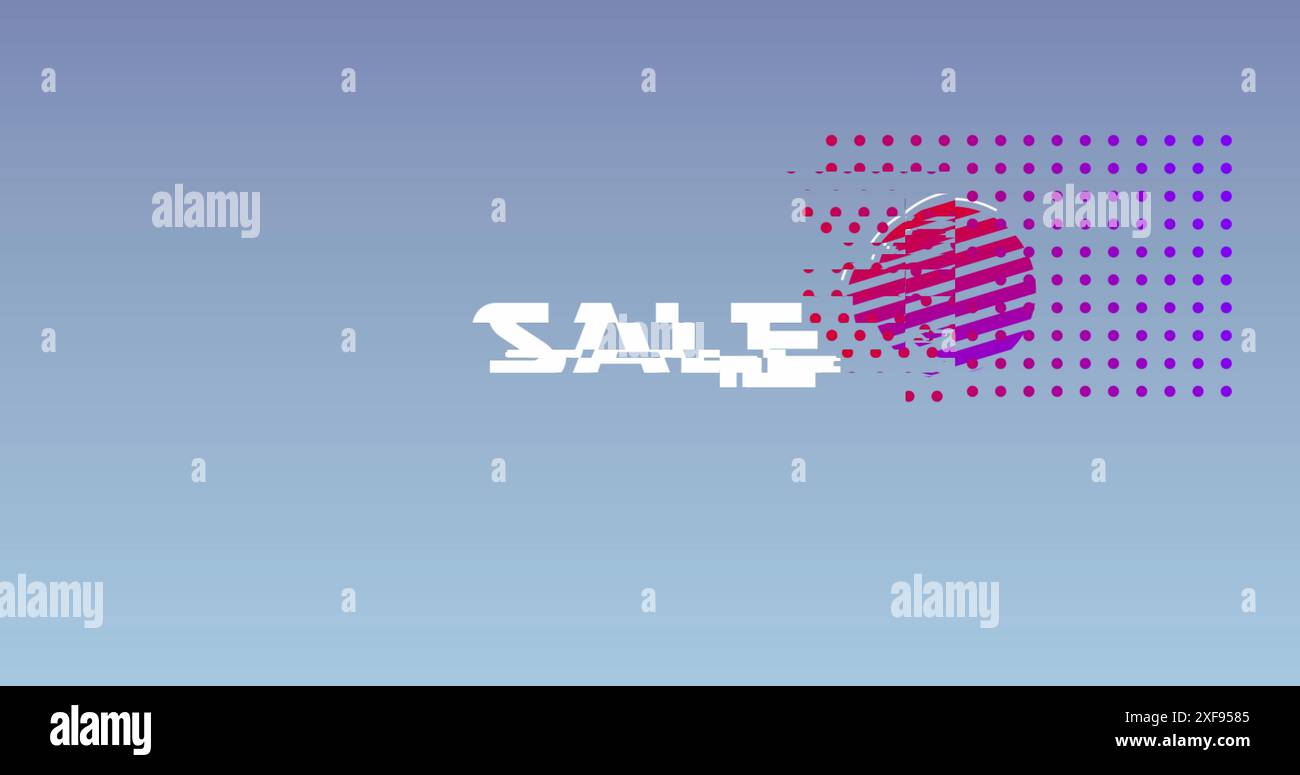 Image of geometric shape and sale text over gradient background Stock ...