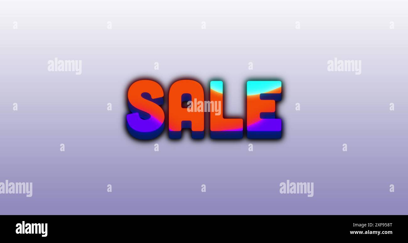 Image of multicolored circular pattern over sale text against gradient ...