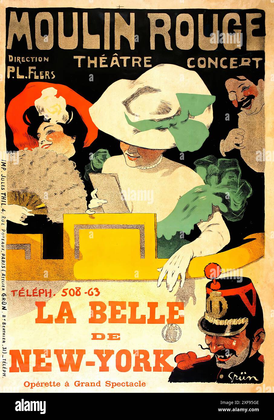 GRÜN Jules Alexandre - Moulin Rouge, La Belle de New-York Stock Photo ...